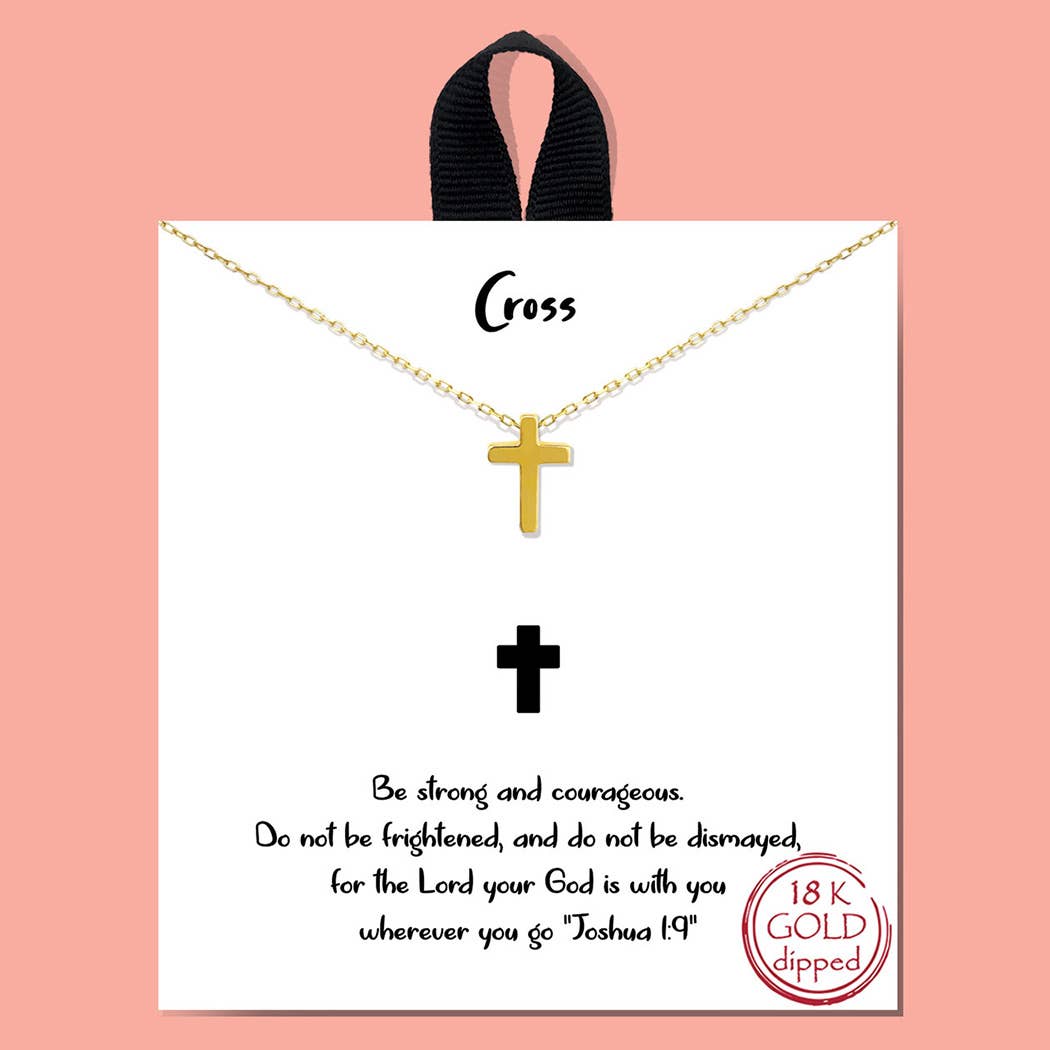 Gold-Dipped Mini Cross Charm Necklace – Stuffology Boutique